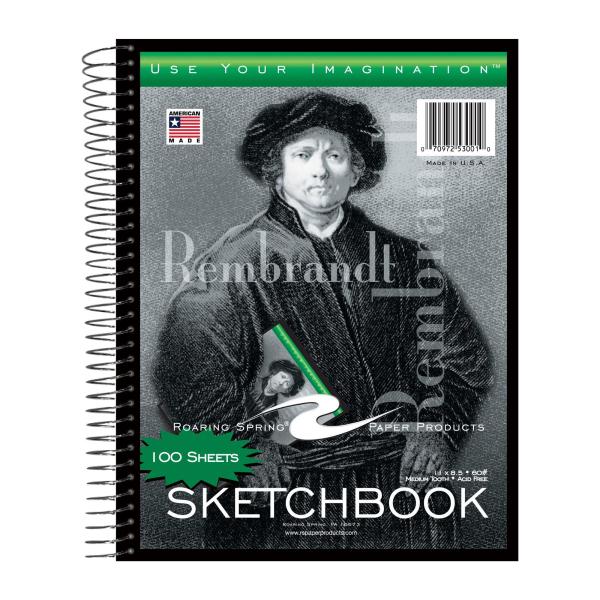・Sold as an each - one sketch book・Dimensions: 8.5" x 11" 100 Sheets・60# white plain drawing paper. Works great with pen...