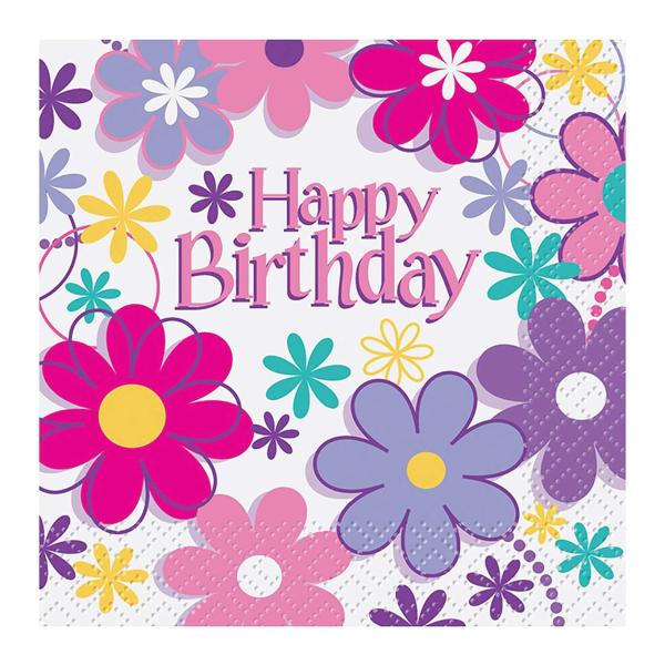 ・PACKAGE INCLUDES: 16 Birthday beverage paper napkins - 5" x 5" folded・CHEERFUL DESIGN: Add cheerful color to your party...