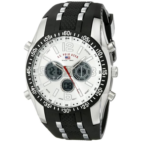 ・Sport-inspired watch with extra-wide band and multi-function dial featuring 24-hour dial ring, numbered bezel, and lumi...