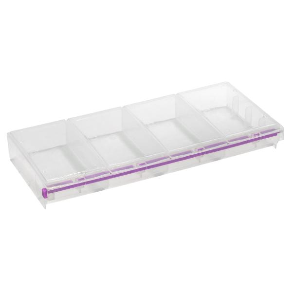 ・ORGANIZED CRAFT SUPPLY STORAGE - 9" X 4.25" X 1.25" COMPACT CONTAINER: Durable plastic organizer with 4 separate lockin...