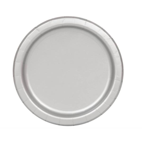・ELEGANT ＆ STYLISH DESIGN: Impress your guests with our Silver Round Paper Dessert Plates, featuring a sleek and modern ...