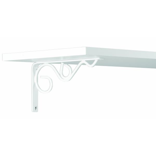 ・This decorative bracket measures 8-inches deep by 4-1/2-inches tall・Designed to support shelves 8-inches to 12-inches i...