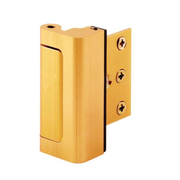 ・KEEP YOUR HOME SAFE - Designed to withstand 800 lbs. of force, this U 10826 Gold finish door reinforcement lock helps t...