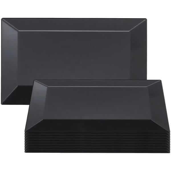 ・STUNNING BLACK RECTANGULAR DESIGN: Make a bold and elegant statement at your next event with these black rectangular co...