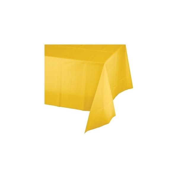 ・Plastic tablecover in School Bus Yellow・54 x 108-Inches・Add a splash of color to your next party or event・Great for pic...