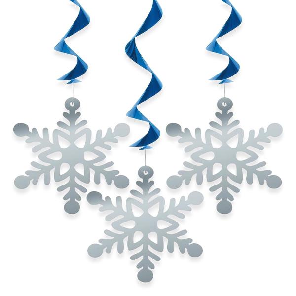・PACKAGE INCLUDES: 3 Snowflakes hanging swirl decorations - 26" long・DAZZLING DESIGN: Brighten up your holiday with thes...