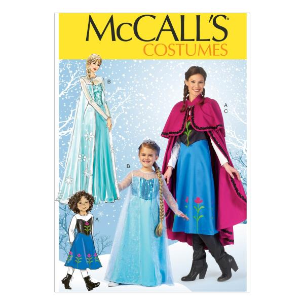 ・Sewing template includes sewing pattern pieces and instructions to create (2) ice princess costumes for children and ad...