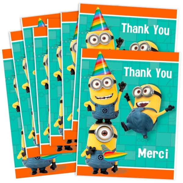 ・PACKAGE INCLUDES: 8 thank you note cards - 5.5" x 4"; 8 envelopes・FUN DESIGN: Thank party guests for all their thoughtf...
