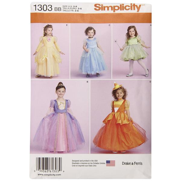 ・Includes instructions and measurements to make (5) different matching girl's costumes.・Princess costume pattern can be ...