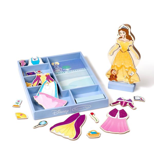 ・Wooden magnetic Belle (from Disney's Beauty and the Beast) doll to dress in different outfits・Includes wooden doll, dol...
