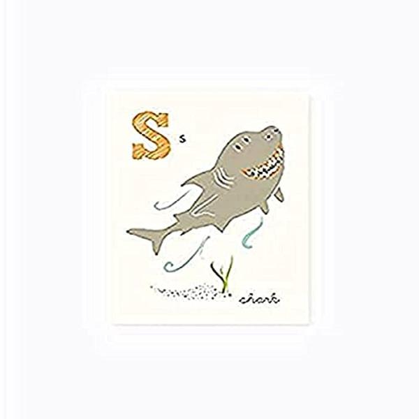 ・Keepsake, birthday gift・5"x7"・S is for Shark・ABC・alphabet art