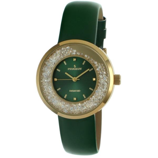 ・4 Genuine diamond markers with over 350 CZ stones floating around the dial. .・6mm thick case makes this wamen watche el...
