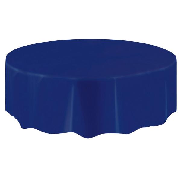 ・ELEGANT DESIGN: Add a touch of sophistication to your event with our True Navy Blue Solid Round Plastic Table Cover (84...