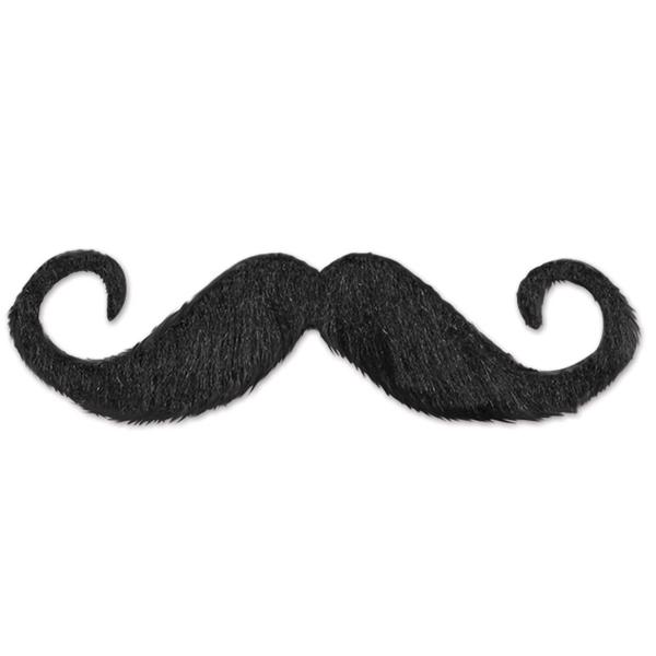 ・CLASSIC HANDLEBAR DESIGN: Features a single 5-inch black polyester mustache with curled ends for a timeless, humorous l...