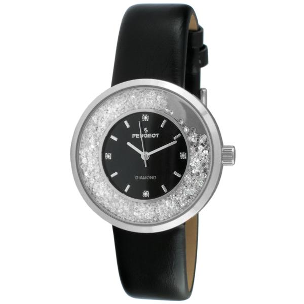 ・4 Genuine diamond markers with over 350 CZ stones floating around the dial. .・6mm thick case makes this wamen watche el...