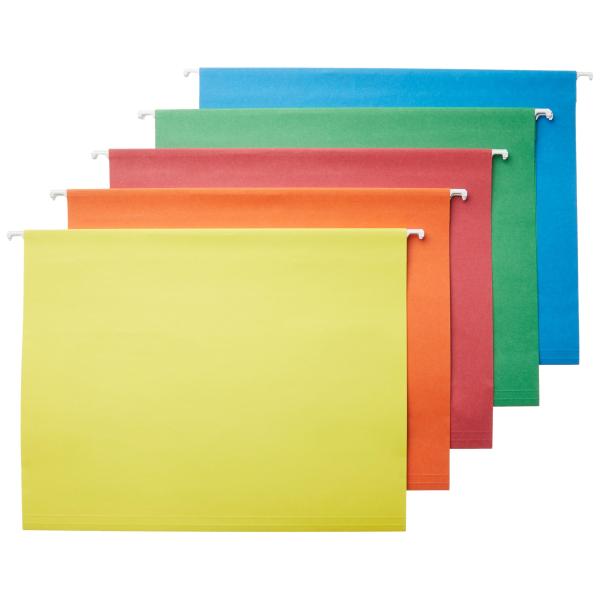 ・25 letter-size hanging file folders to keep your files organized and crisp・Includes clear plastic tabs and replaceable ...