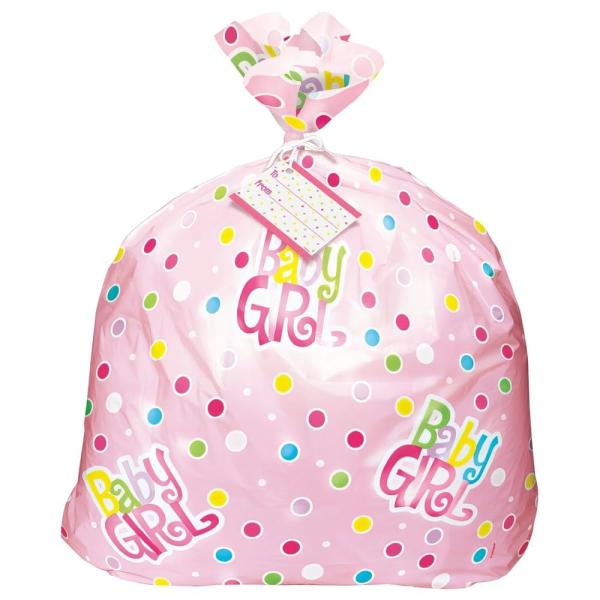 ・EXTRA-LARGE SIZE: Measuring a generous 44" x 36", our Pink Polka Dots Baby Shower Gift Bag is perfect for grand gifts a...