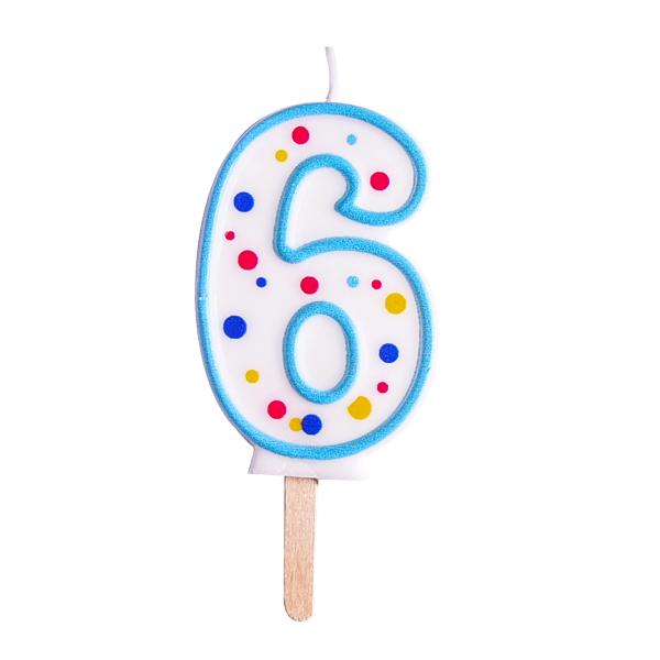 ・Finish off any celebration cake perfectly with this blue number candle・Dimension: 63 mm (2.5 in)・Blue candle with multi...