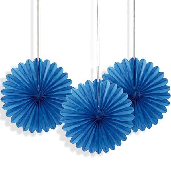 ・ROYAL BLUE DESIGN: Add a pop of color to your celebrations with our vibrant royal blue hanging tissue paper fans, perfe...