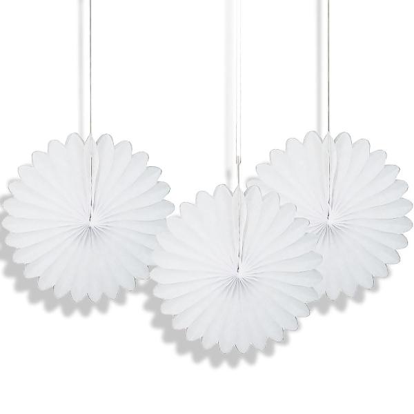 ・SOLID WHITE DESIGN: Add a pop of color to your celebrations with our vibrant solid white hanging tissue paper fans, per...