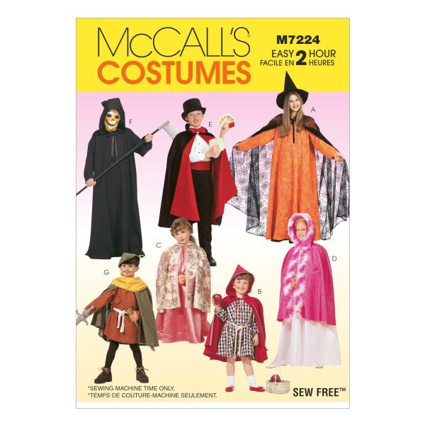 ・Children's sewing template includes sewing pattern pieces and instructions to create a variety of costume capes and tun...