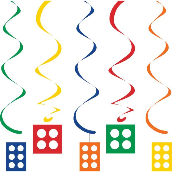 ・5 Count coiled streamers in assorted colors・Approximately 39" long・Easy to store dizzy danglers ship flat, just lift ha...