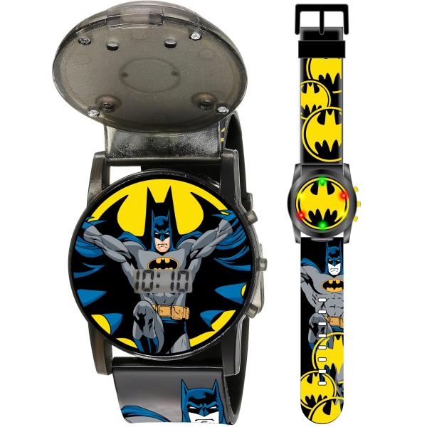 <h4>商品の特徴</h4><ul><li><b>デザイン</b>: バットマンロゴとキャラクターをプリントしたストラップが特徴の40mm透明ケースウォッチ</l...