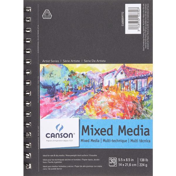 ・Feature a heavyweight, French-made mix media paper・This paper has two distinct surfaces: fine and medium texture・Good f...
