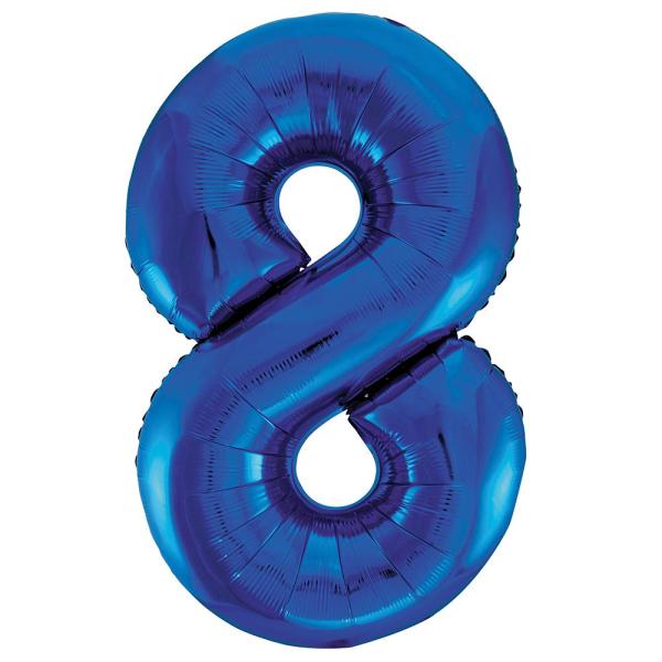 ・VIBRANT DESIGN: Stand out at your special event with our premium quality 34" Blue Number 8 Shaped Foil Balloons, creati...