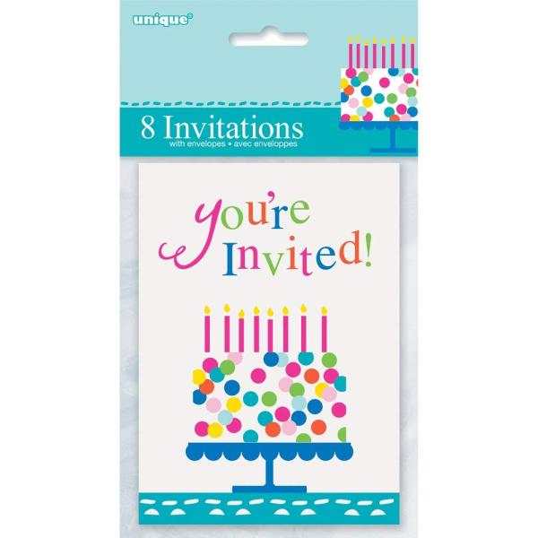 ・PACKAGE INCLUDES: 8 party invitation cards - 5.5" x 4", 8 card envelopes・BRIGHT DESIGN: Let everyone know about the upc...