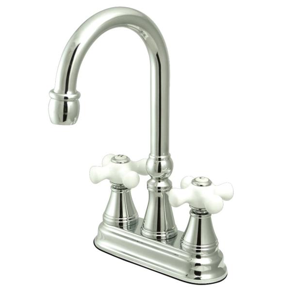 ・Polished chrome finish impresses with its silvery shine・Porcelain cross handles with a 1/4-turn ceramic cartridge・J-spo...