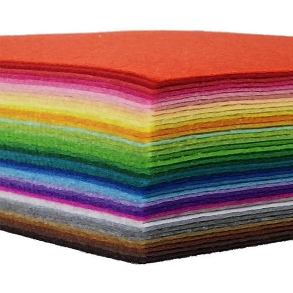 ・Material: Acrylic Felt Sheets・Size:4"x4" (10cm*10cm)・Think: appr.1.0mm・42pcs in 42 different colors・Innovative, non-wov...