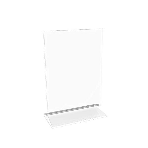 ・FixtureDisplays 4-pack Clear Acrylic Plexi Table Tent Frame Photo Desert Sign Holder 11193-1. This menu card holder is ...