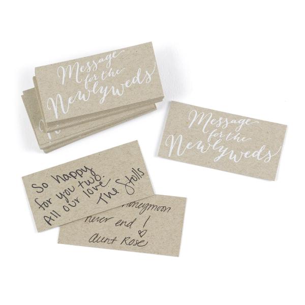 ・25-Count kraft paper advice/message cards・Can be used with HBH's message in a bottle set・Matte white foil text: message...