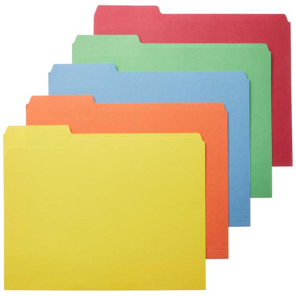 ・100 letter-size file holders in assorted colors・11-point stock expands up to 3/4 inch while remaining sturdy・1/3-cut re...