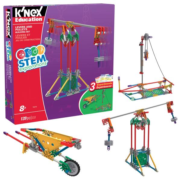 ・The set includes 130+ parts for a single child or team of 2 children to build 3 unique lever or pulley models: a balanc...