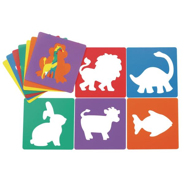 ・WHAT YOU GET: 8 inch stencils are made from durable ＆ washable plastic. 12 animal shapes include, horse, dog, giraffe, ...