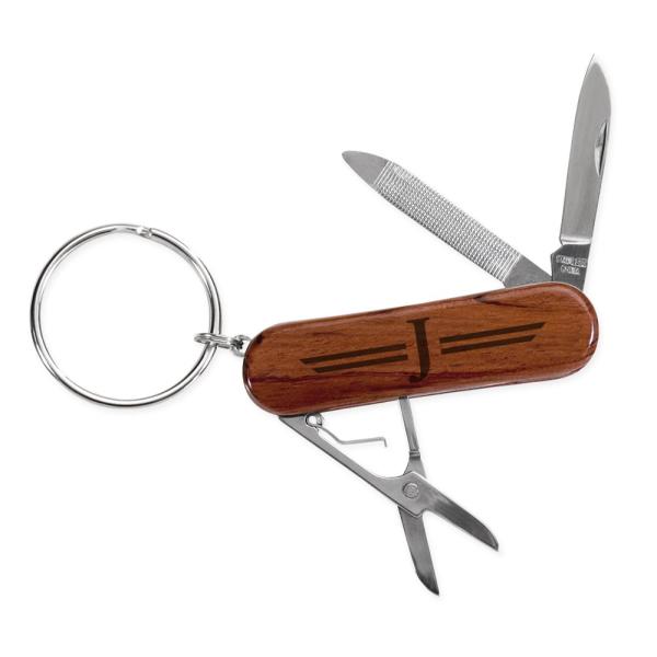 ・Each Rosewood Multi-tool is custom engraved with popular names, initials, and titles・Keychain includes 3 stainless stee...