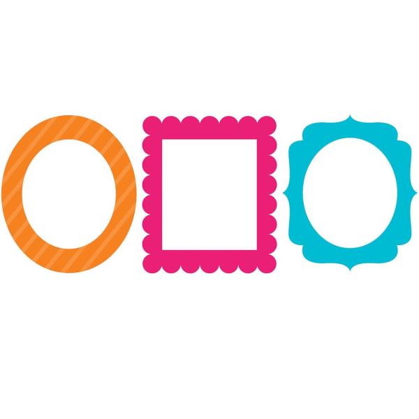 ・3-Count assorted photo booth props; picture frame cut outs from card stock・Approximately 14 x 12-inches・1 each of brigh...