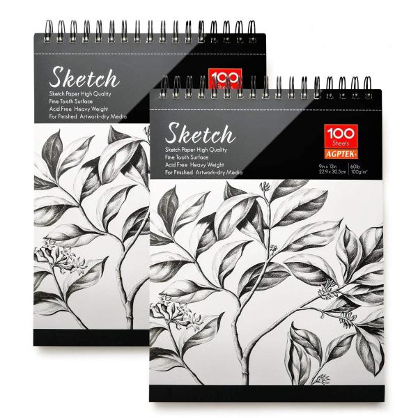・? 100 Page 9 x 12 sketchbook, Pack of 2: Buy one and get one free. Each pack of the sketch book has 100 pages and can b...