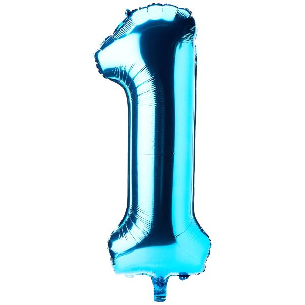 ・DAZZLING CENTERPIECE: Make your little one's first birthday an unforgettable event with Powder Blue Number 1 Foil Ballo...