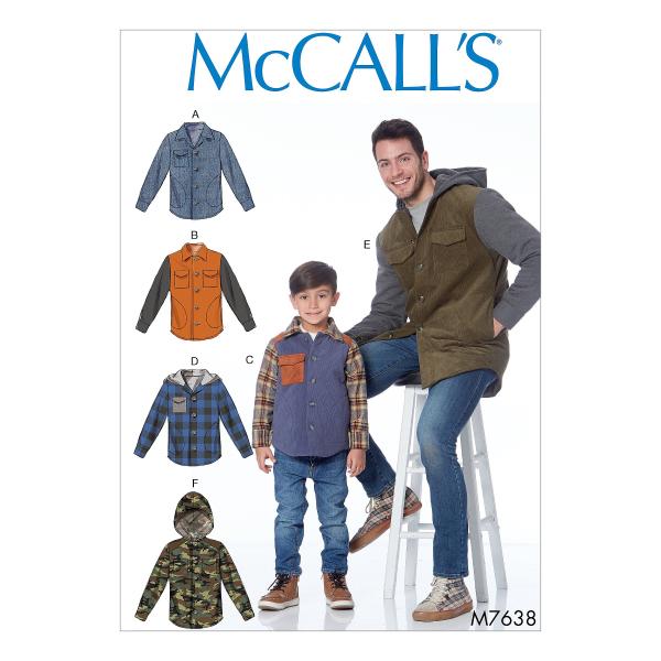 ・Size: men (sml-med-lrg-xlg)・Includes pattern pieces and sewing instructions・Made by McCall's・Copyright 2018・Printed in ...