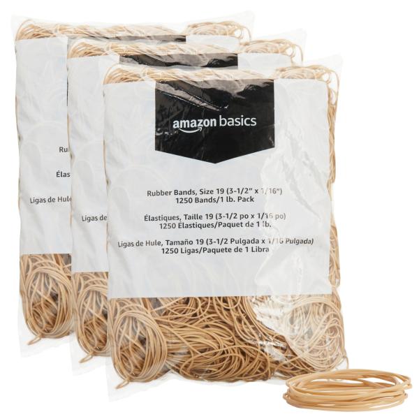 ・Rubber bands (3-pack), each 1-pound pack consists of about 1,250 rubber bands (approximately 3,750 rubber bands total)・...