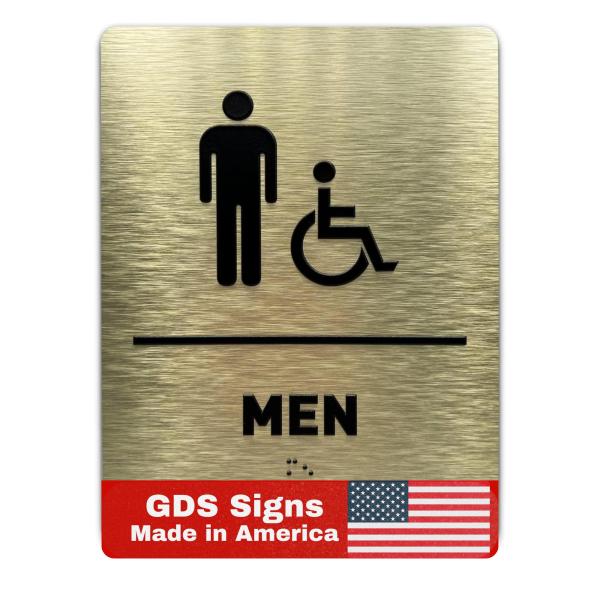 ・?MODERN RESTROOM SIGNAGE: GDS' bathroom sign has been designed to abide by national ADA guidelines, including raised ic...