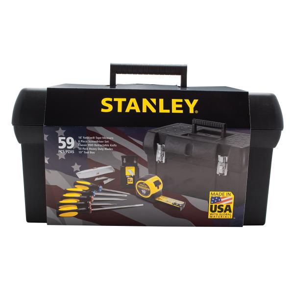 ・STST19005 19インチツールボックス:金属製ラッチ、内蔵オーガナイザー、取り外し可能なトレイ。・33-716 FatMax 16フィート巻尺:11フィートの刃の傑出した刃、ブレードアーマーコーティングで刃寿命10倍。・10-099...