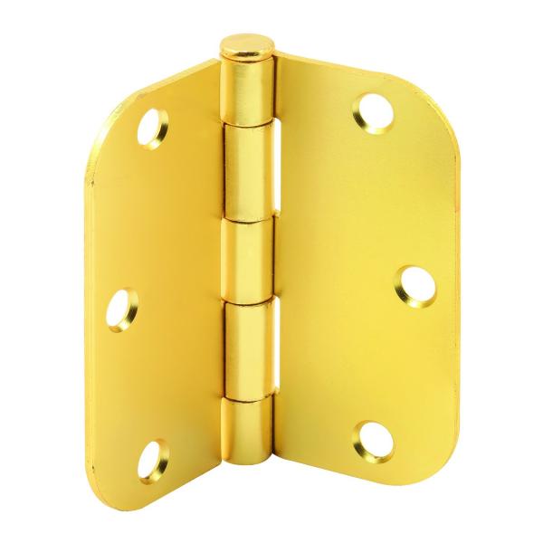 ・Used for hanging swinging doors・3-1/2 W x 3-1/2 H x 5/8 radius corners・US4 satin brass plated finish・Constructed of ste...