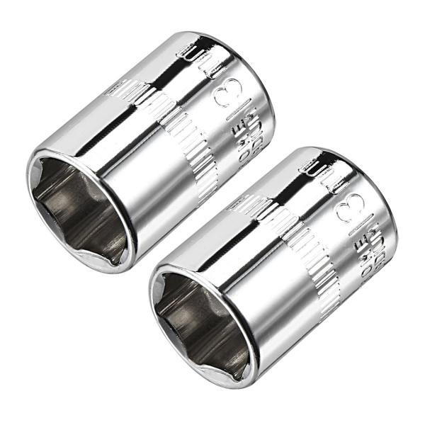 ・[Size] - 1/4-inch drive, 13mm 6-point socket, 25mm (1-inch) total long.・[Material] - Chrome vanadium steel construction...