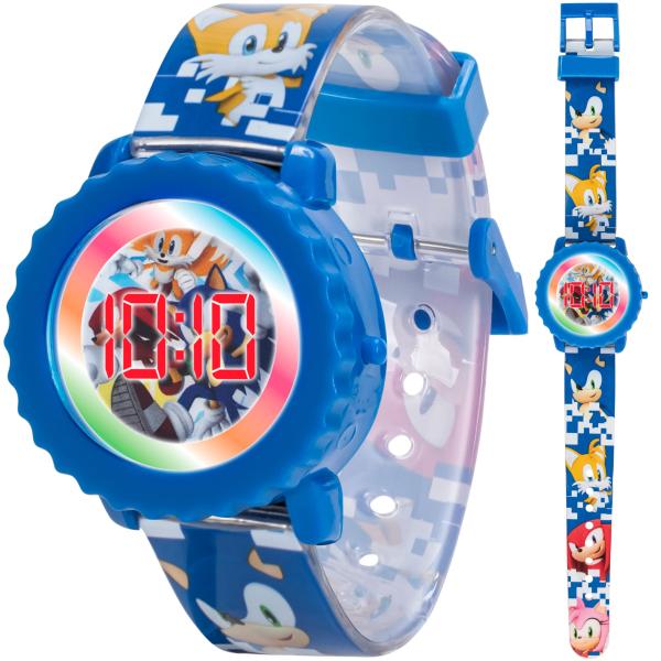 ・Sonic the Hedgehog digital watch with a bold LED light-up display for easy time reading・Flashing rotating LED lights ar...