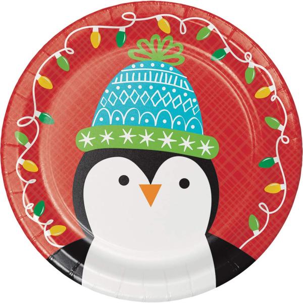 ・8 Santa and Friends Dessert Plates・Disposable plates measure 7"・Paper plates made of sturdy construction for all of you...