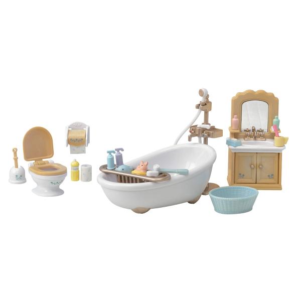 ・Includes 25 pieces: bath, sink, shower, toilet, and many accessories・Sink has a mirror・Designed to furnish the Calico C...
